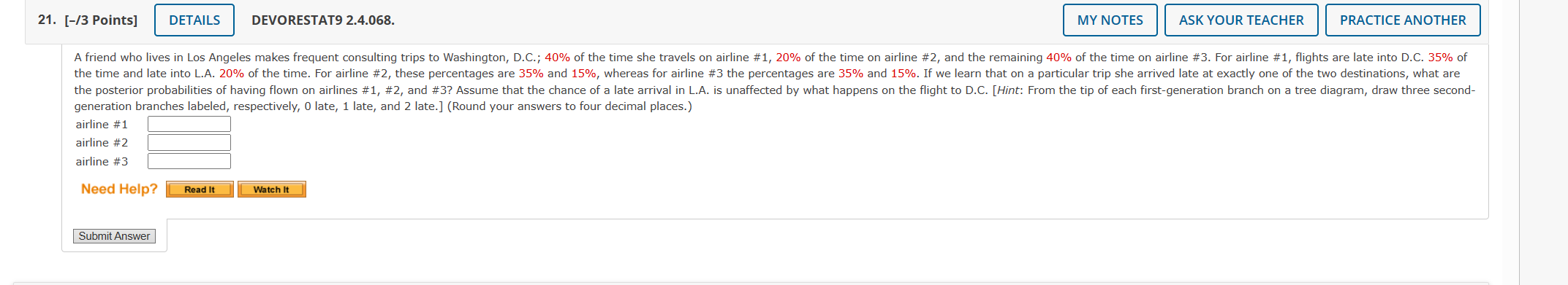 Solved 21. [-/3 Points ] DEVORESTAT9 2.4.068. generation | Chegg.com