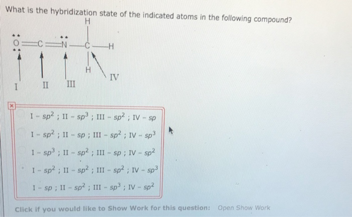 Solved What is the hybridization state of the indicated | Chegg.com