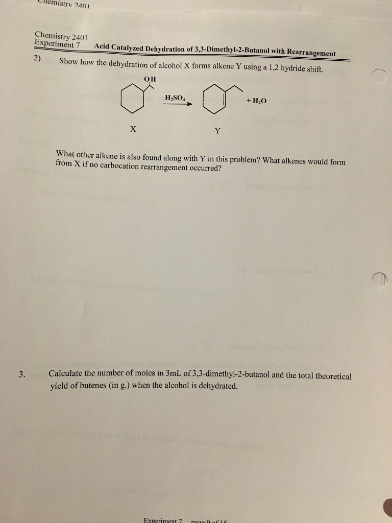 Solved Hemistrv 2401 Chemistry 2401 Experiment 7 Acid | Chegg.com