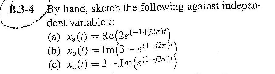 Solved B.3-4 By hand, sketch the following against indepen- | Chegg.com