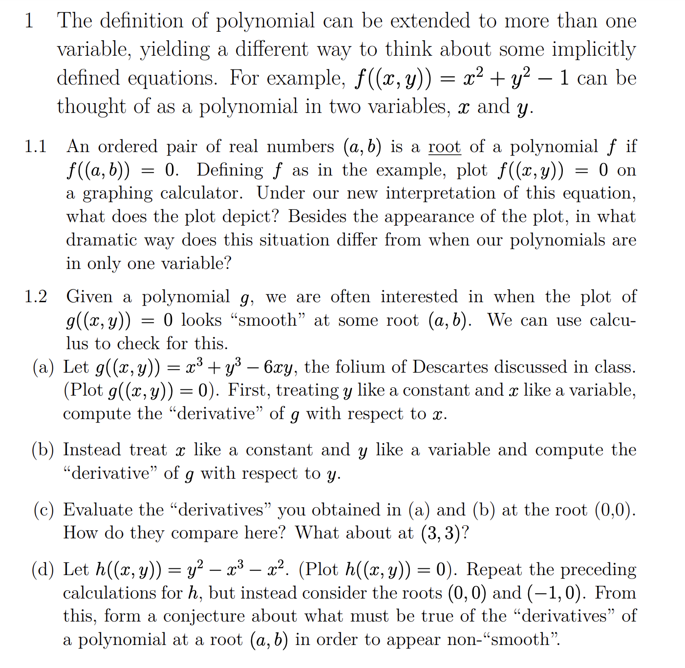 Solved 1 The definition of polynomial can be extended to | Chegg.com