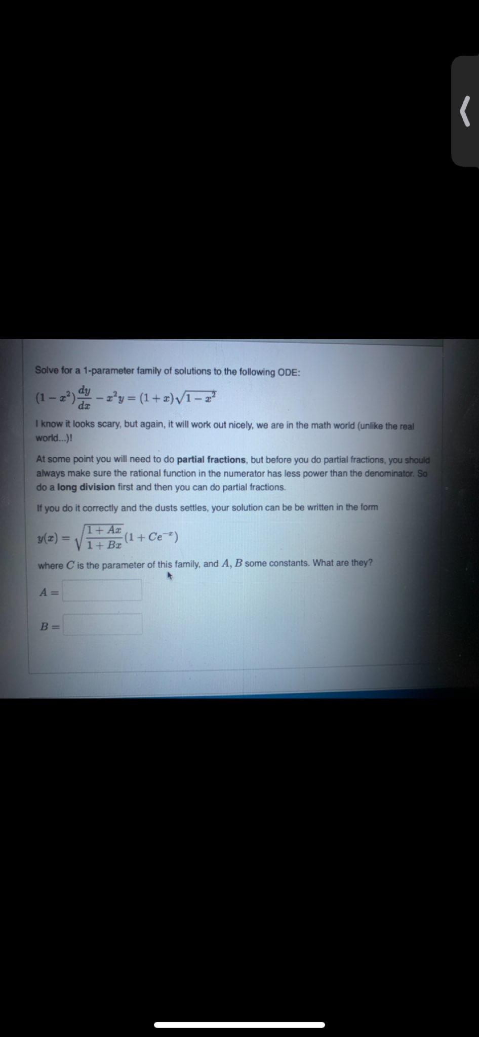 Solved Solve for a 1-parameter family of solutions to the | Chegg.com