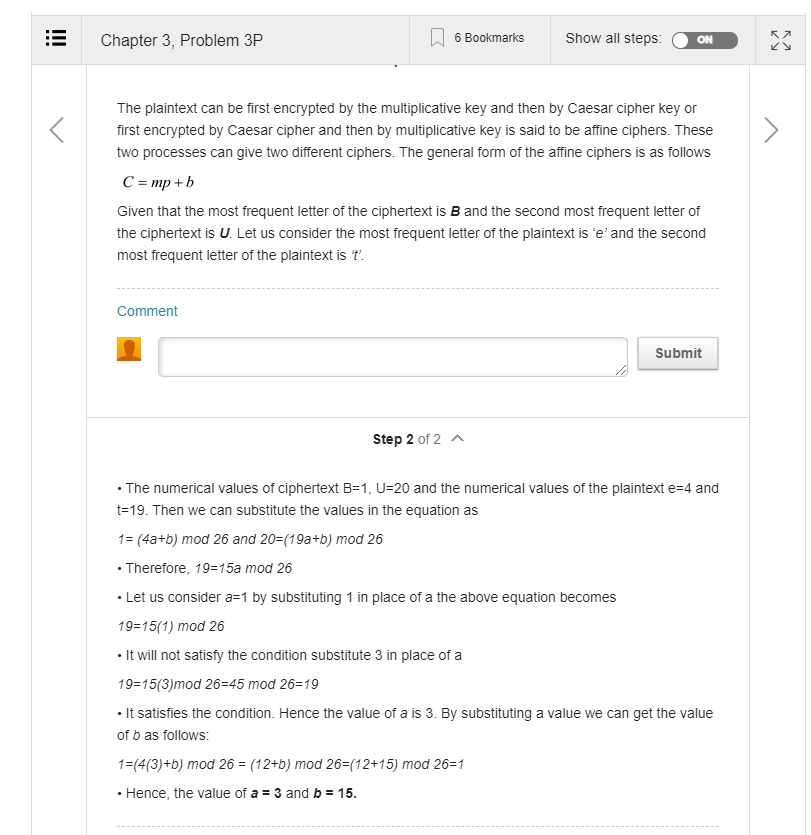 Solved Can explain this solve Q: A ciphertext has been | Chegg.com