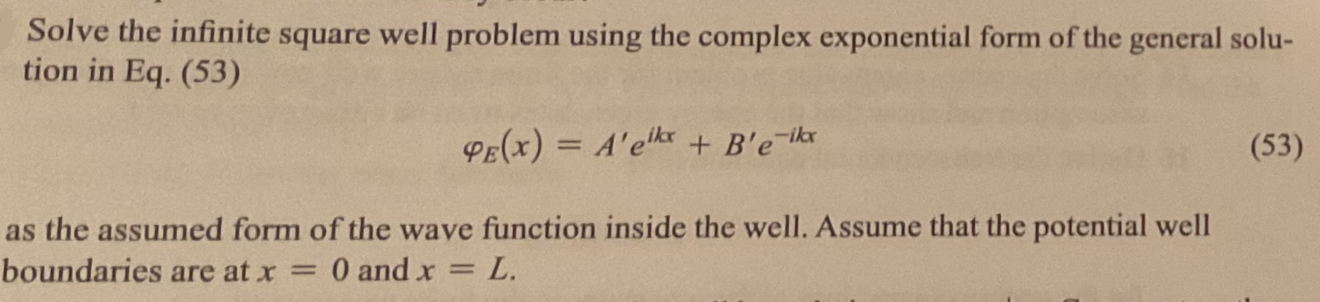 Solve the infinite square well problem using the | Chegg.com