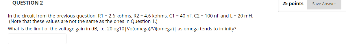 Solved QUESTION 1 In the circuit above, R1=4 kohms, R2=3 | Chegg.com