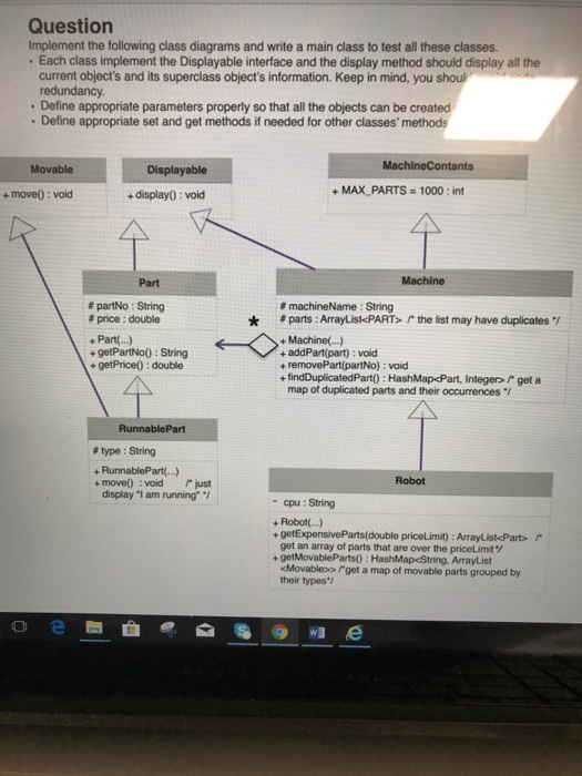 Question Implement The Following Class Diagrams And 