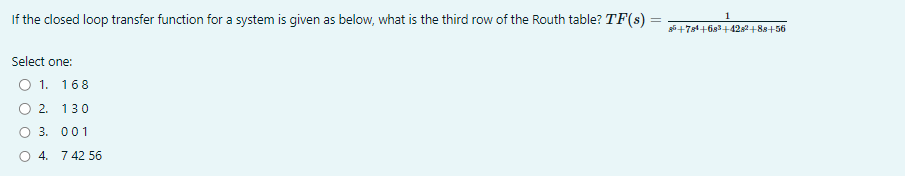 Solved If the closed loop transfer function for a system is | Chegg.com