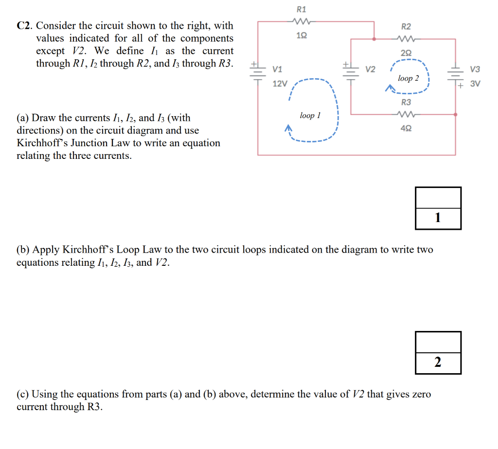 Solved R1 R2 122 C2. Consider the circuit shown to the | Chegg.com