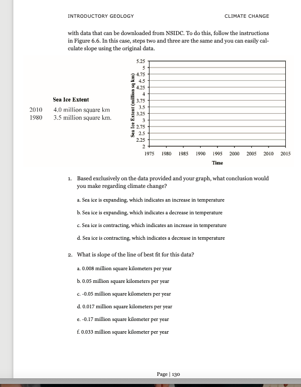 Solved Introductory Geology Step 1 Plot The Data Climate 