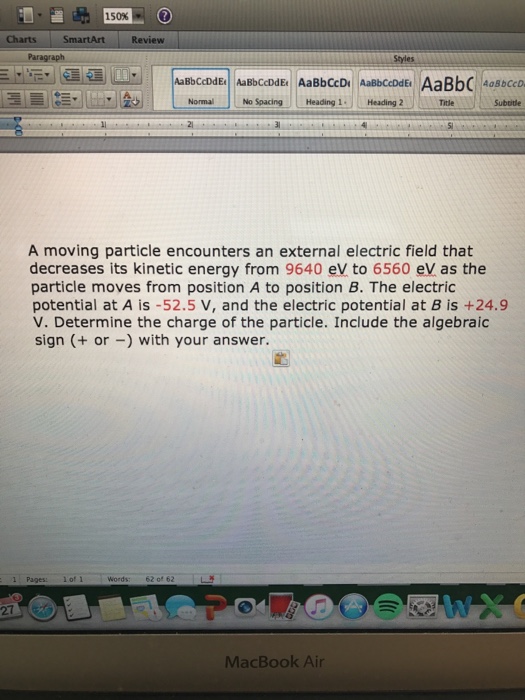 Solved A moving particle encounters an external electric | Chegg.com