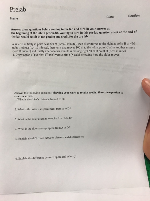 Solved Prelab Class Section Name Answer these questions | Chegg.com