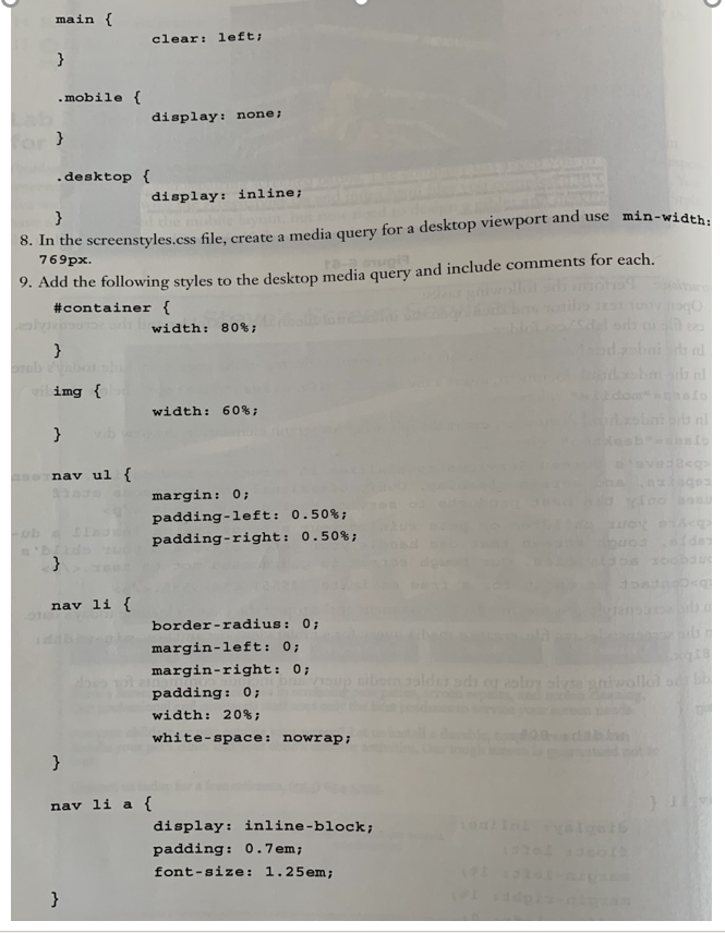 Solved Original code: index.html; screenstyles.css
