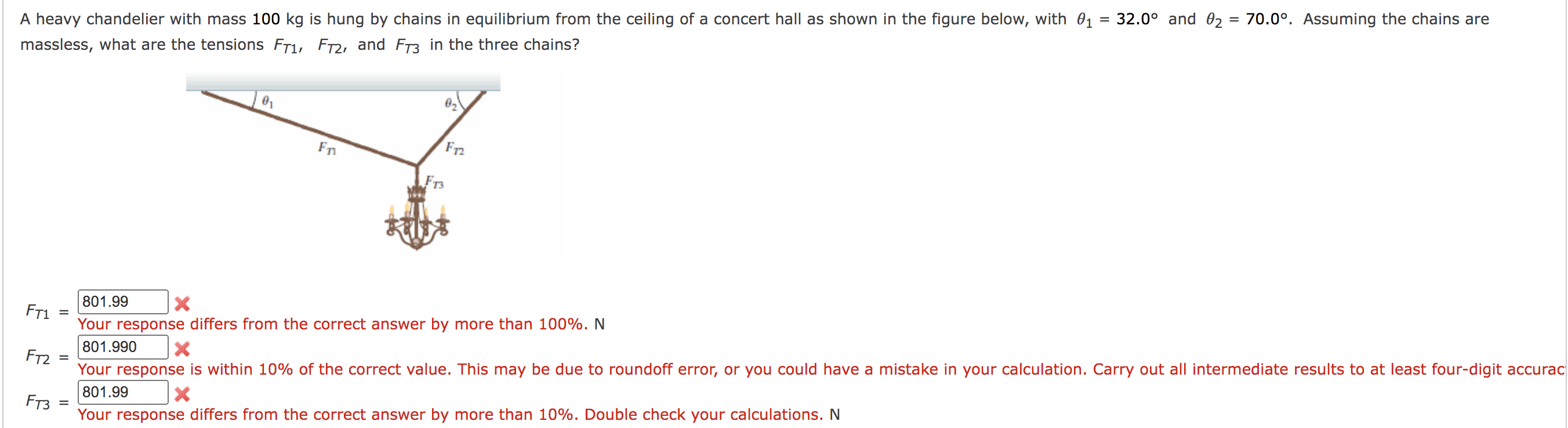Solved massless, what are the tensions FT1,FT2, and FT3 in | Chegg.com