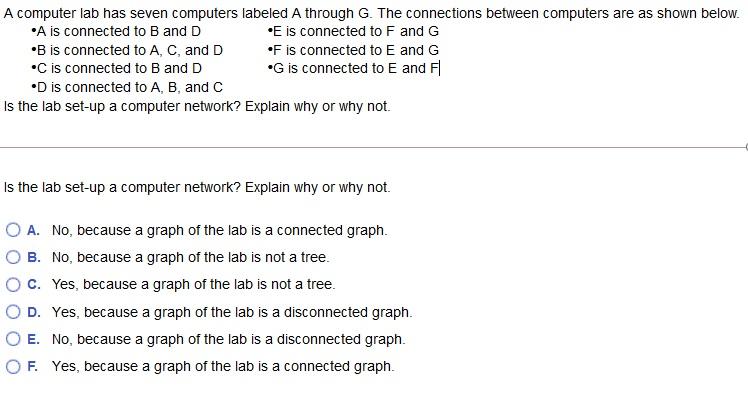 Solved A computer lab has seven computers labeled A through | Chegg.com