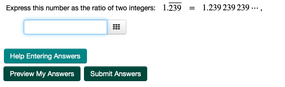Solved Express this number as the ratio of two integers: | Chegg.com