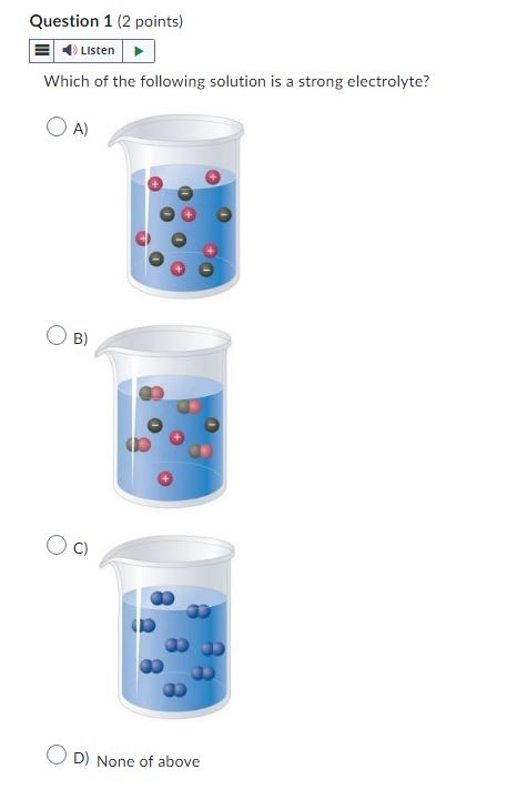 Solved Which of the following solution is a strong | Chegg.com