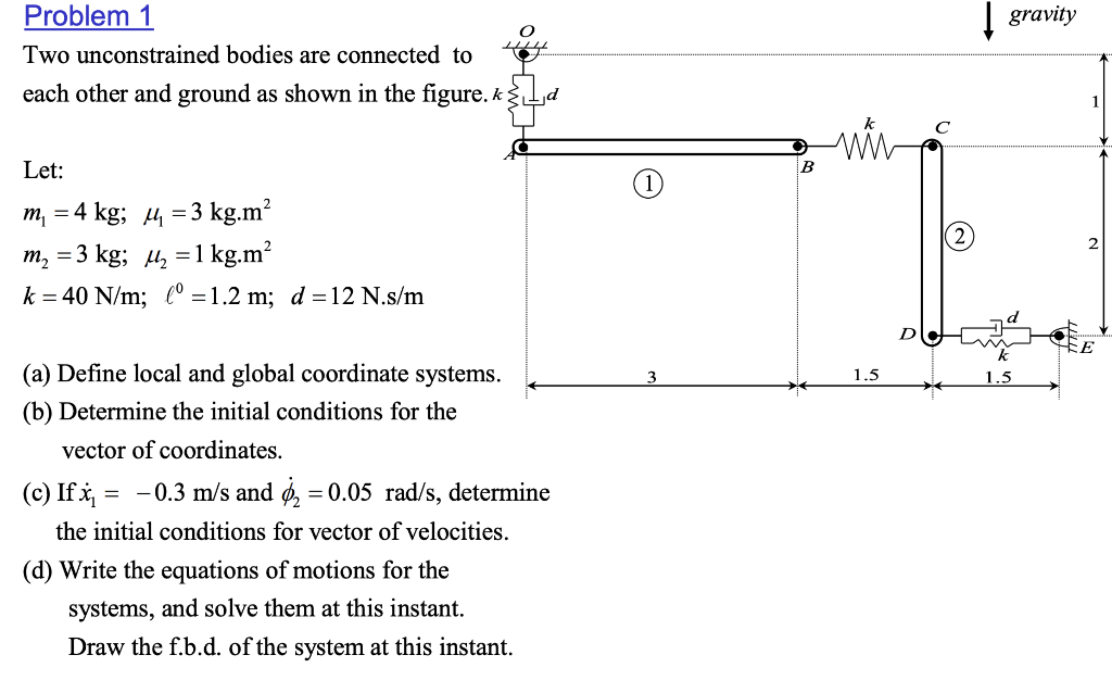 Solved Two unconstrained bodies are connected to each other | Chegg.com