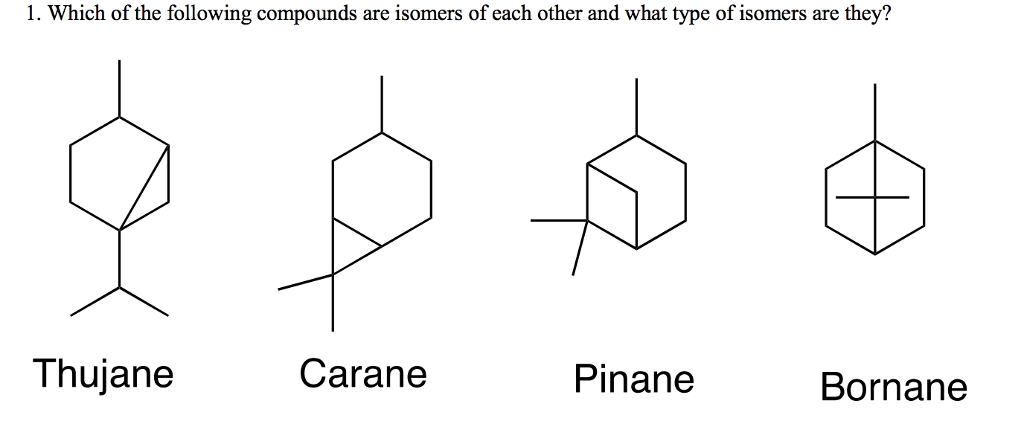 Solved 1. Which of the following compounds are isomers of | Chegg.com