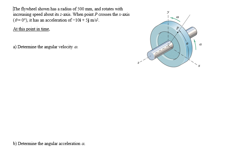 Solved The flywheel shown has a radius of 500 mm, and | Chegg.com