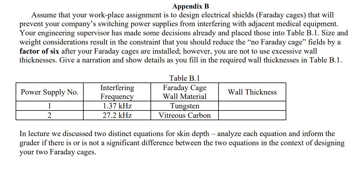 Solved Appendix B Assume that your work-place assignment | Chegg.com