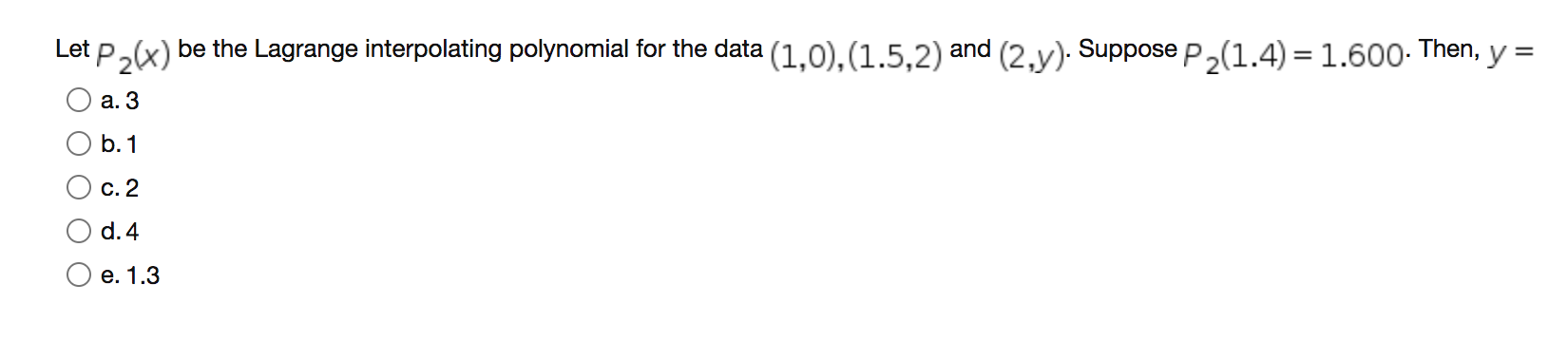 Solved Let P2(x) be the Lagrange interpolating polynomial | Chegg.com
