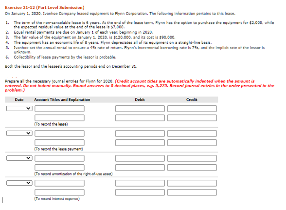 Solved Exercise 21-12 (Part Level Submission) On January 1, | Chegg.com