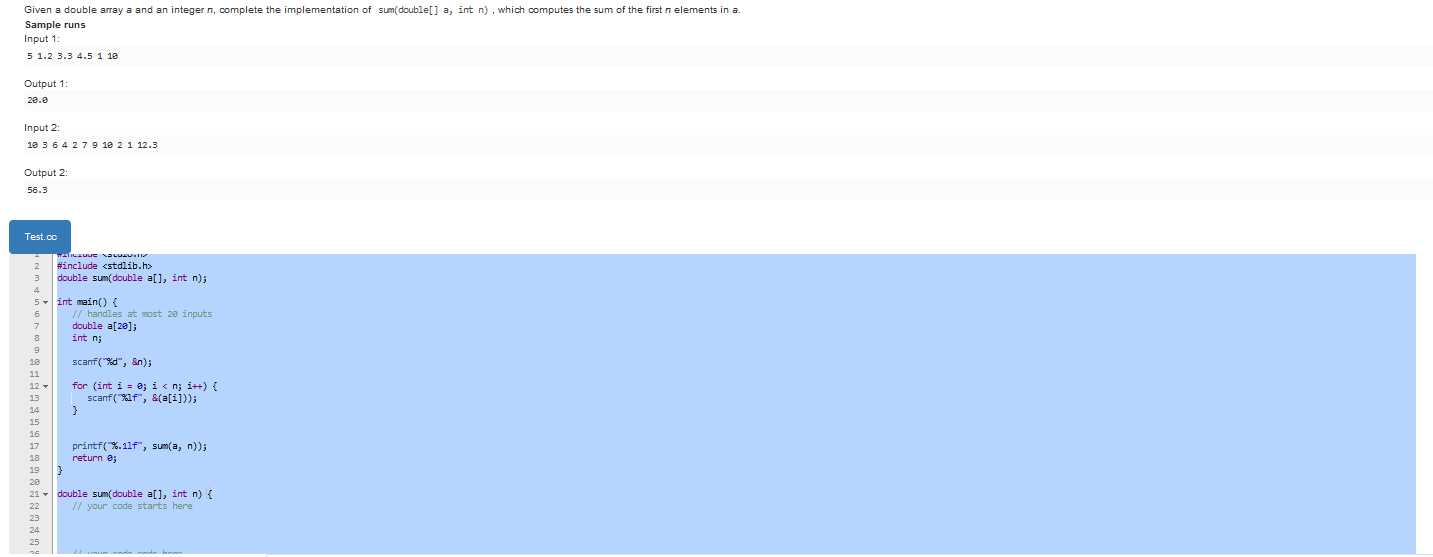 Solved Programming Language: C The code that is there | Chegg.com