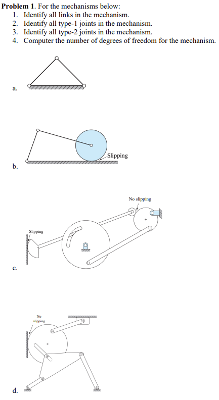 Solved Problem 1. For the mechanisms below: 1. Identify all | Chegg.com