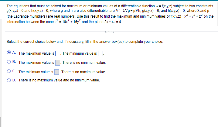 Solved The Equations That Must Be Solved For Maximum Or 6154