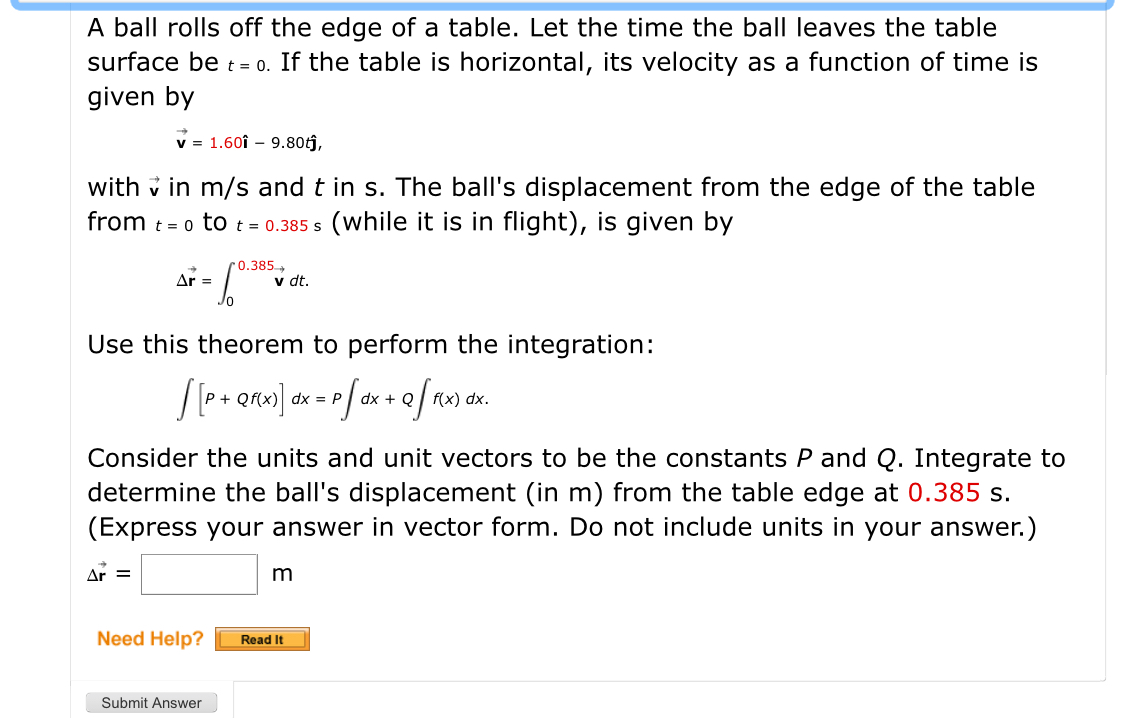 Solved A ball rolls off the edge of a table. Let the time | Chegg.com