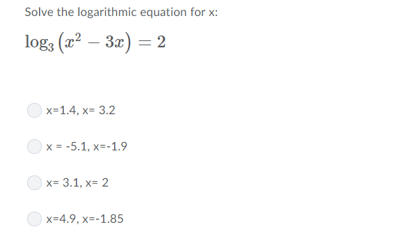 Solved Solve the logarithmic equation for x: log3 (23 2 x | Chegg.com