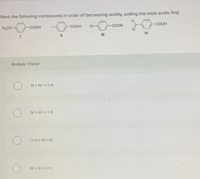 Solved Rank the following compounds in order of decreasing | Chegg.com