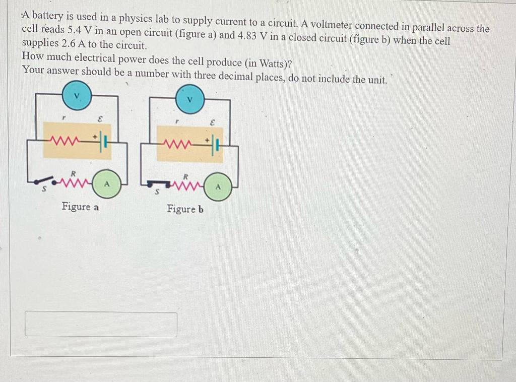 Solved A battery is used in a physics lab to supply current | Chegg.com