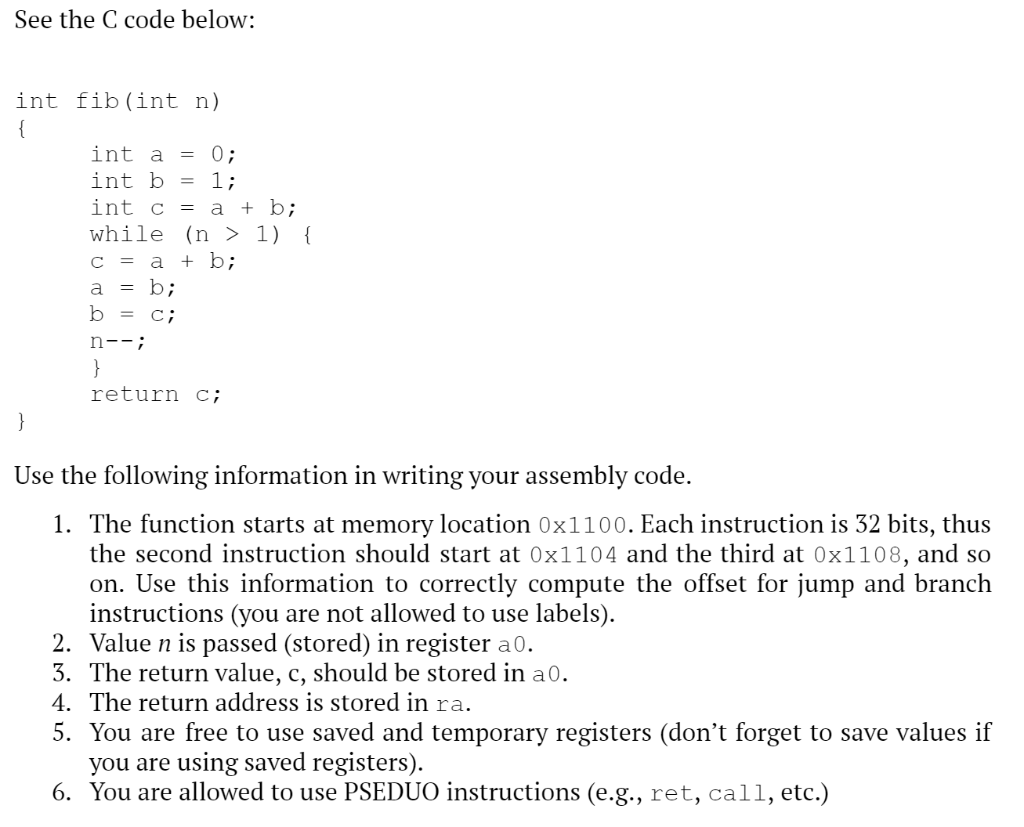 Write the RISC-V (RV32I) assembly for the | Chegg.com
