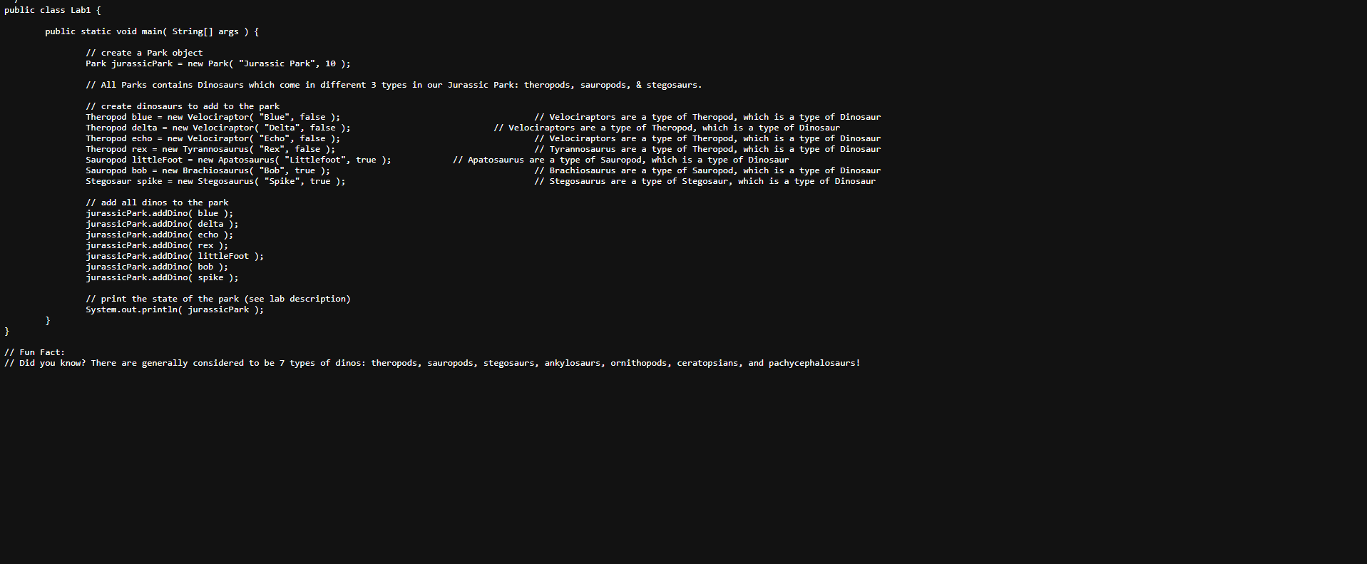 Solved a 4=Task: Just a walk in the park! Yes, dinosaurs. | Chegg.com