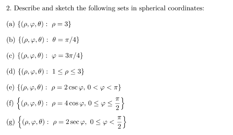Solved 2. Describe and sketch the following sets in | Chegg.com