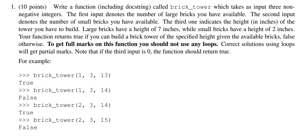 Solved 1. (10 points) Write a function (including docstring) | Chegg.com