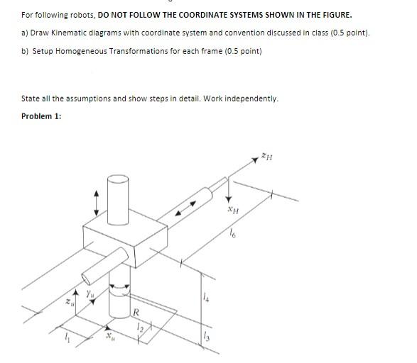 Solved For following robots, DO NOT FOLLOW THE COORDINATE | Chegg.com