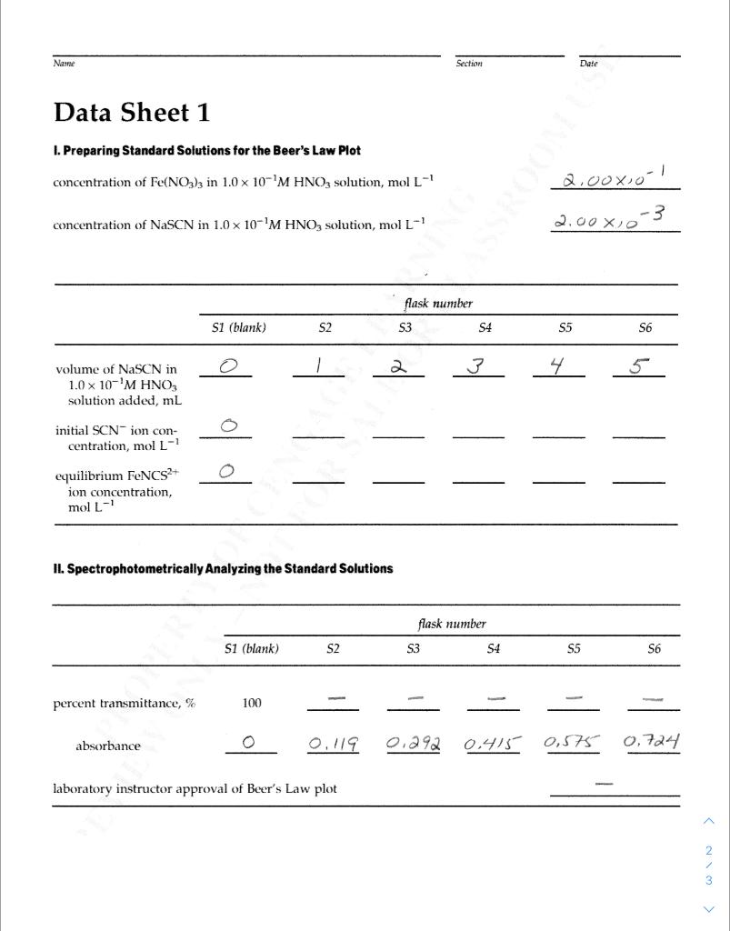 CH 112 - General Chemistry Experiment 441 - | Chegg.com