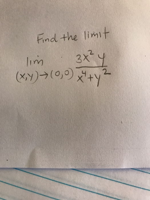 Solved Find the limit lim_(x, y) rightarrow (0, 0) | Chegg.com