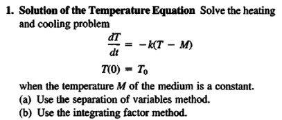 Solved Solution of the Temperature Equation Solve the | Chegg.com
