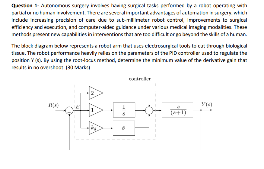 Solved Question 1- Autonomous surgery involves having | Chegg.com