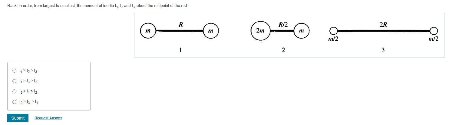 Solved Rank, in order, from largest to smallest, the moment | Chegg.com