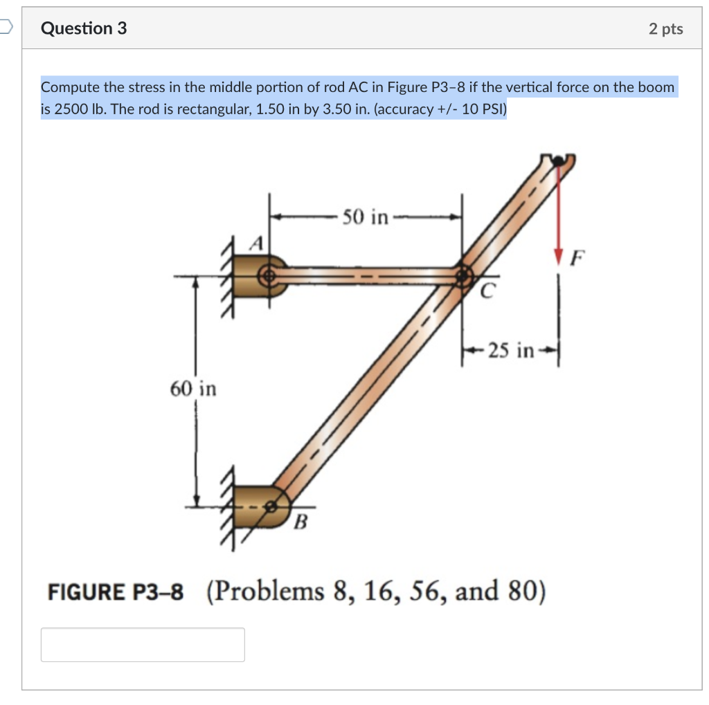 Solved Compute the stress in the middle portion of rod AC in | Chegg.com