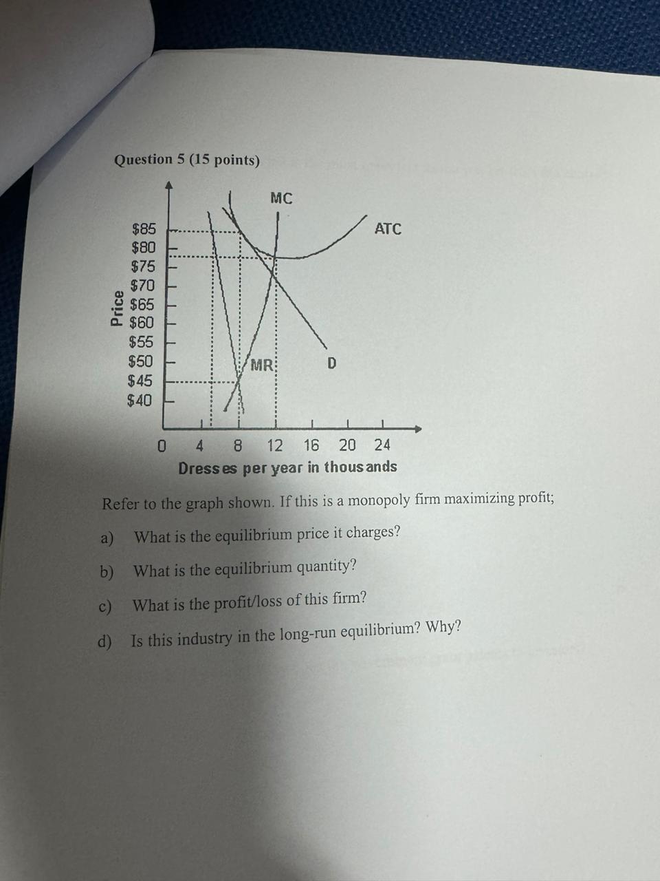 Solved Question 5 (15 ﻿points)Refer to the graph shown. If | Chegg.com