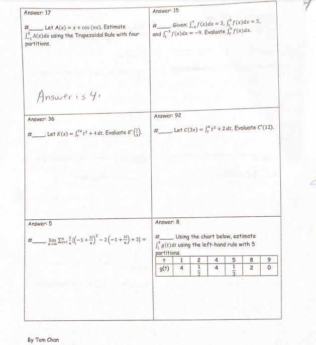 Solved Calculus Circuit: FTC 1 and FTC 2 Start with Problem | Chegg.com