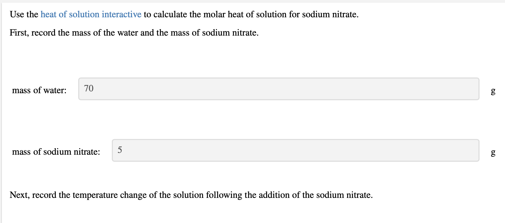 Solved Use the heat of solution interactive to calculate the | Chegg.com