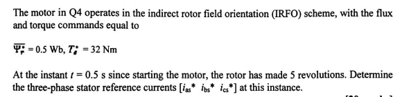 The Motor In Q4 Operates In The Indirect Rotor Field