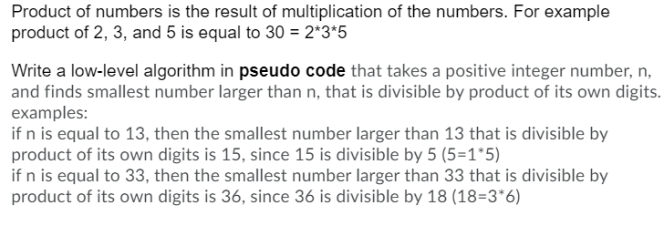 Solved Product of numbers is the result of multiplication of | Chegg.com