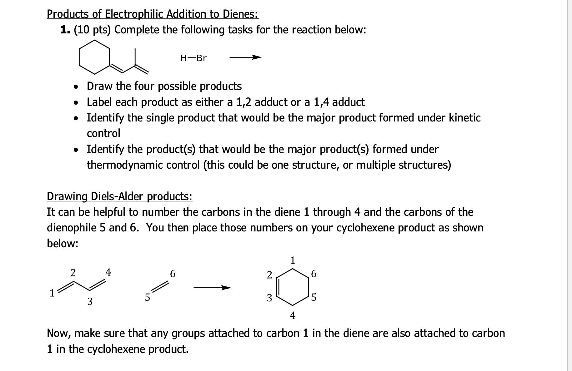 Solved Products of Electrophilic Addition to Dienes: 1. (10 | Chegg.com